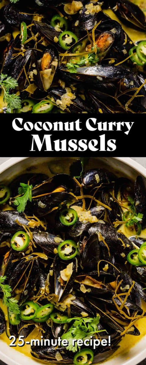 Coconut Green Curry Mussels
